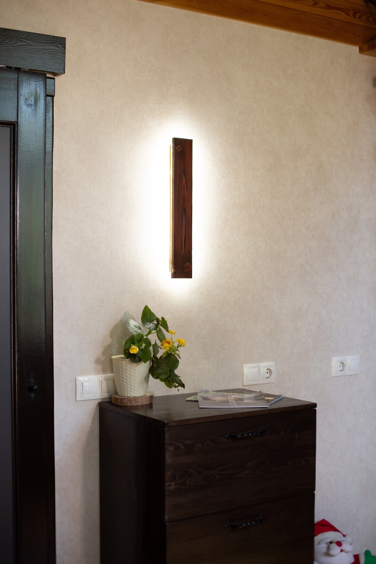 Wall Lights, Wooden Linear Lamp, Ambient Light LED, Wood Wall Sconce ...