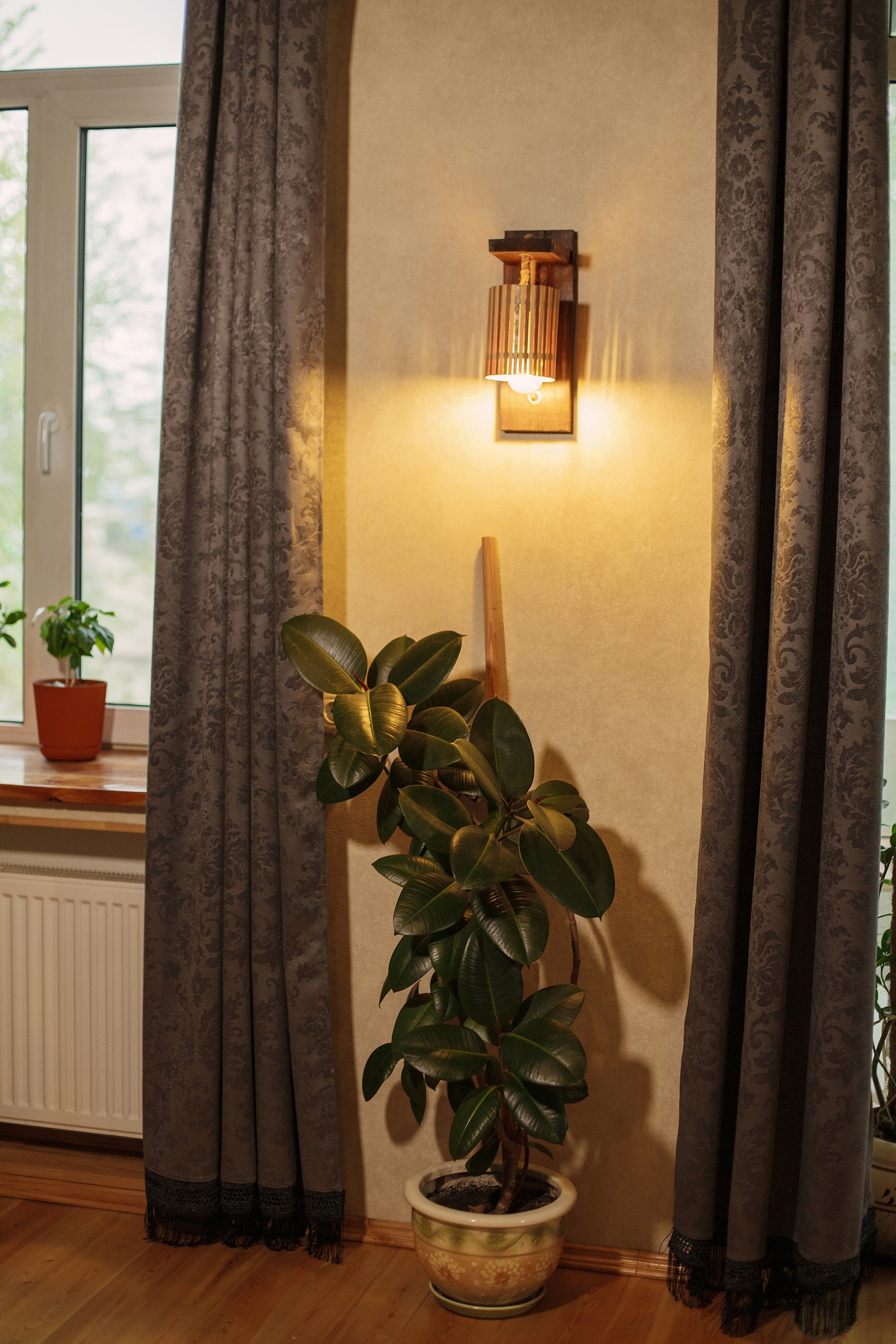 Wall Sconce Light Rope Wall Lamp Wood Wall Light Wooden | Etsy