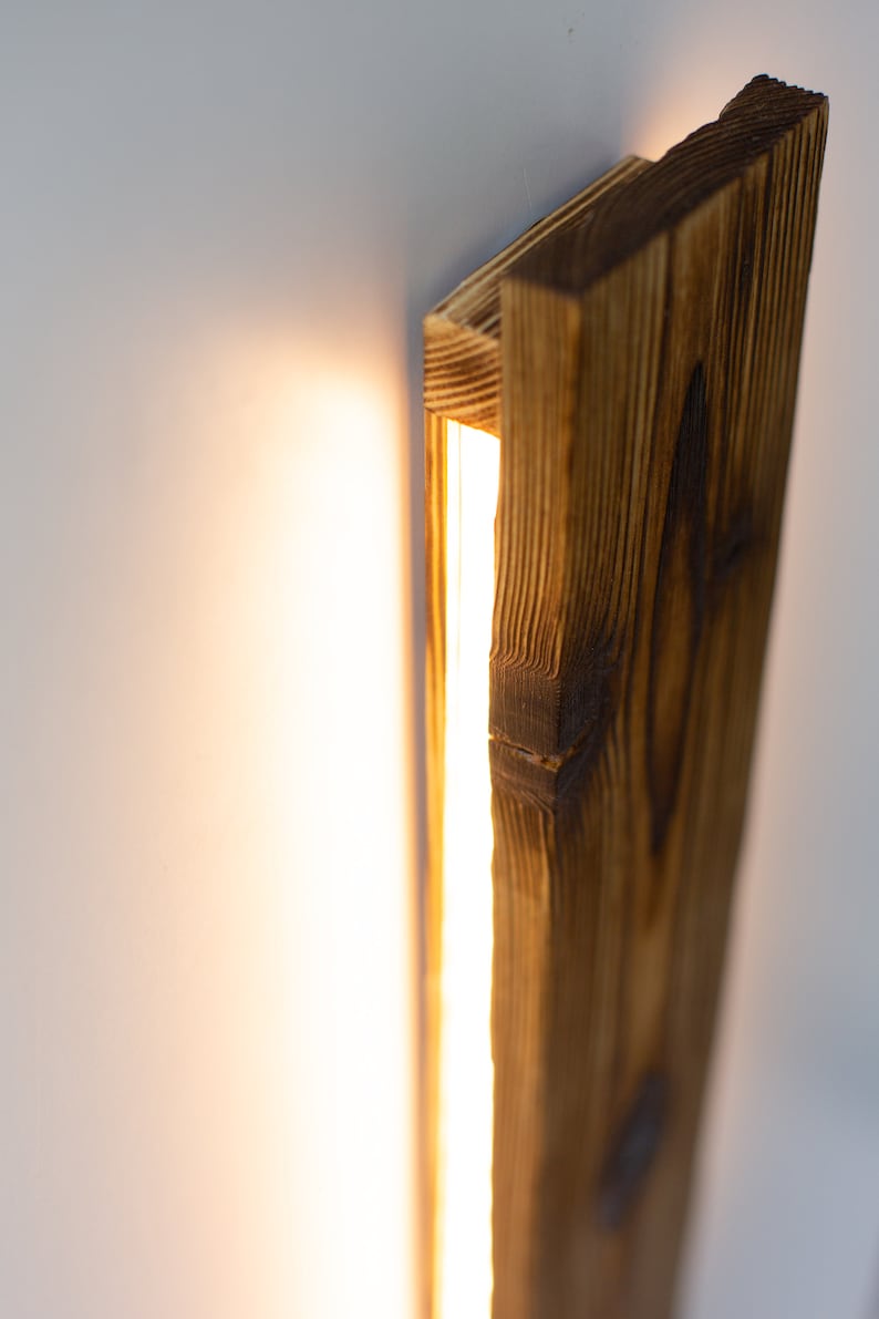 Wall Lights, Wall Lamp Wood, Wood Linear Lamp, Wood Sconce Lighting ...