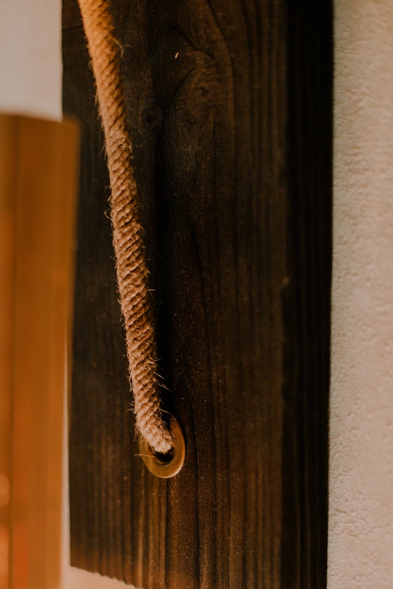 Wall Sconce Light Rope Wall Lamp Wood Wall Light Wooden | Etsy