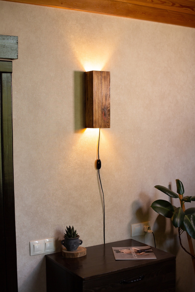Wall Sconce Light Wood, Bulb Socket: 2 E26, Wood Wall Light Twin ...