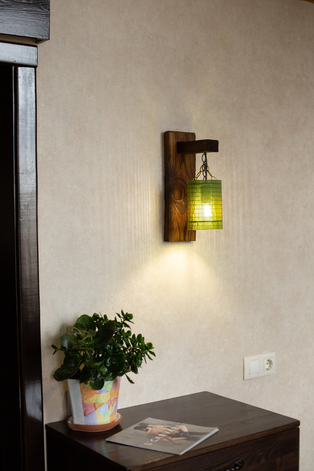 Wall Wood Light, Wood Wall Bedside Reading Sconce, Wood Wall Lamp ...
