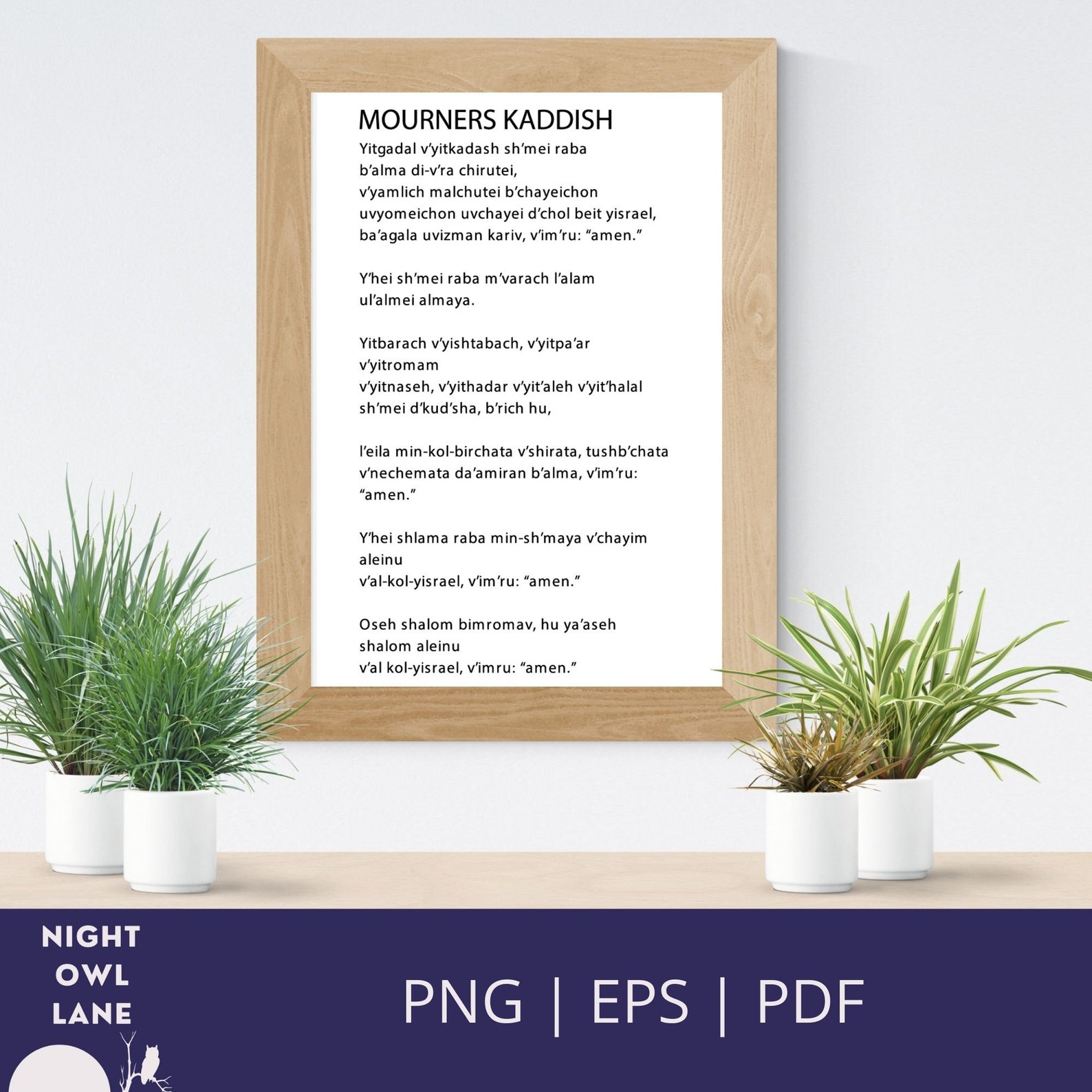 Mourner's Kaddish Pocket Card Jewish Mourner's - Etsy