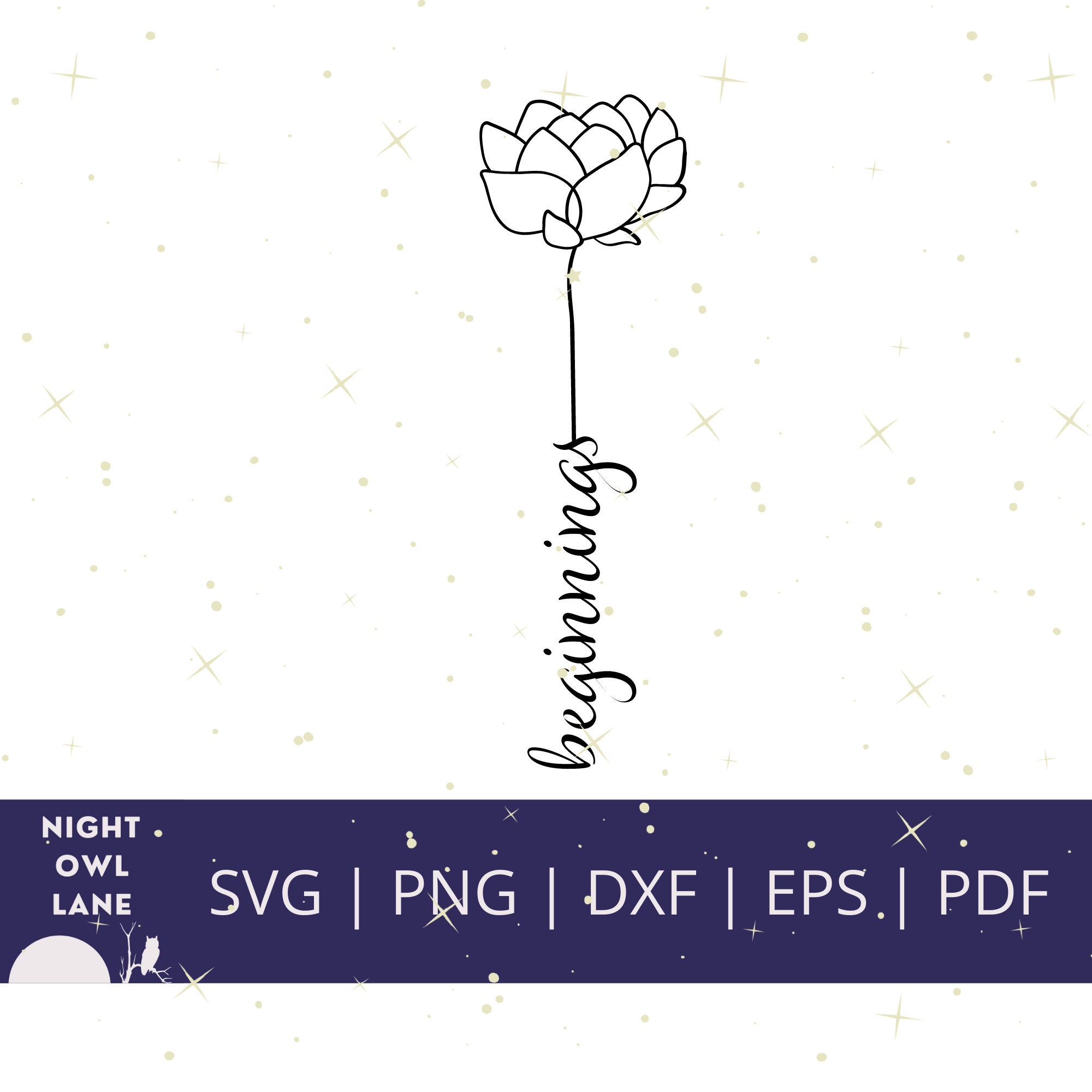 Buttercup Svg Beginnings Svg Flower With Word Svg - Etsy