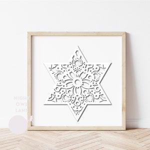 Jewish Star Mandala Svg Jewish Star Papercut Svg Jewish Star Elegant ...