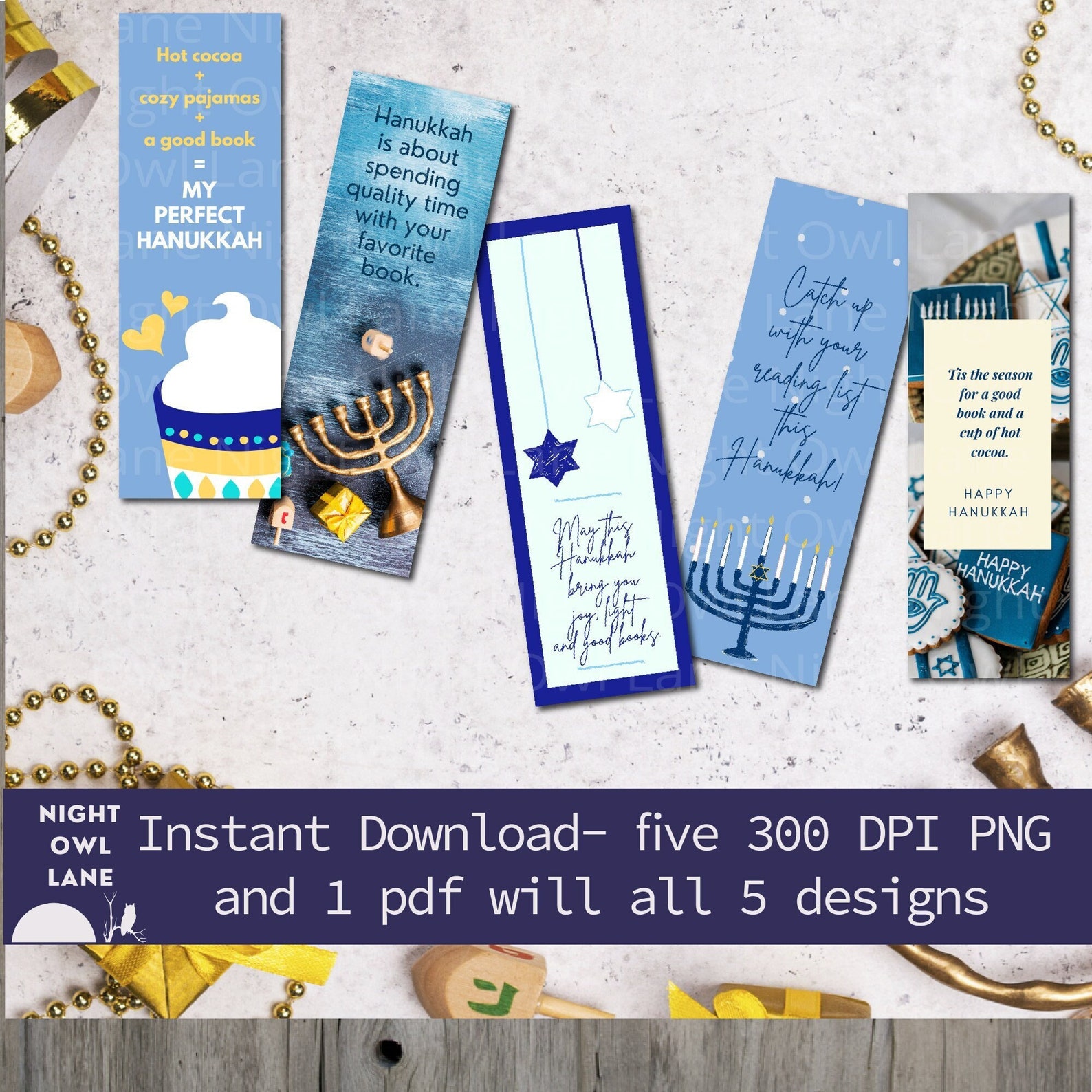 Printable Hanukkah Bookmarks Hanukkah Hanukkah Bookmarks | Etsy
