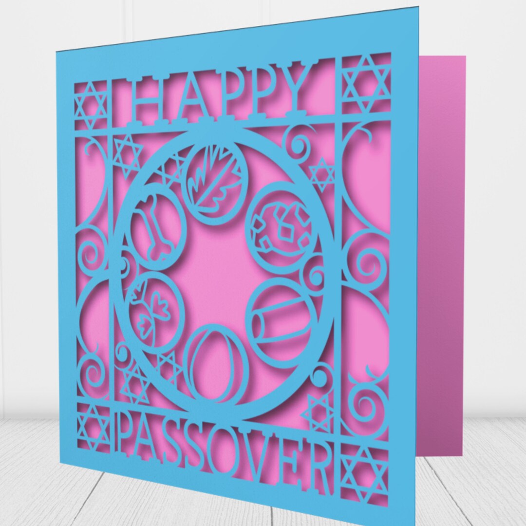 Passover Card SVG, Printable Passover Card, Papercut Svg for Passover ...