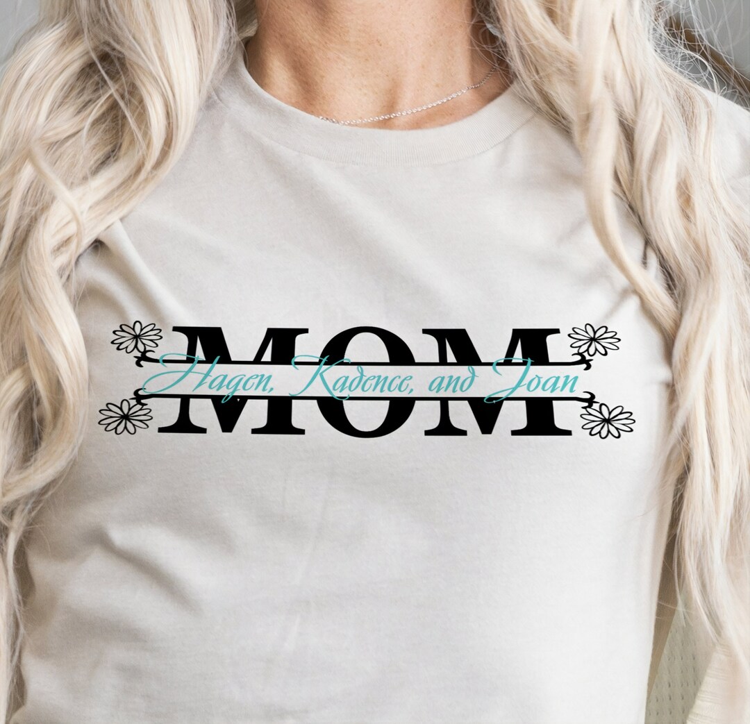 Mom Floral Split Monogram SVG Personalized Mom Svg Mom Svg - Etsy