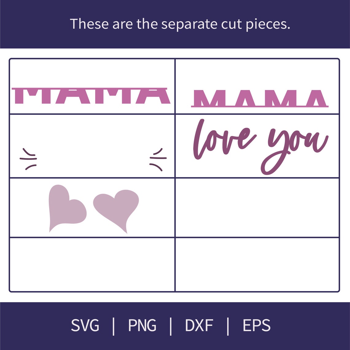 Mama Purple Split Monogram Svg Personalized Mama Svg Mama Etsy