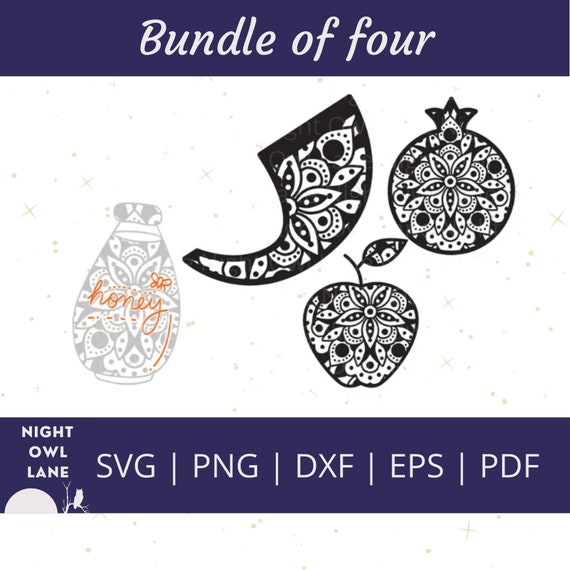 Rosh Hashana Mandala Svg Bundle Svg Files for Cricut - Etsy
