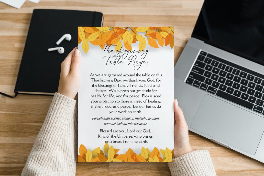 Jewish Thanksgiving Table Prayer Digital Download Jewish - Etsy