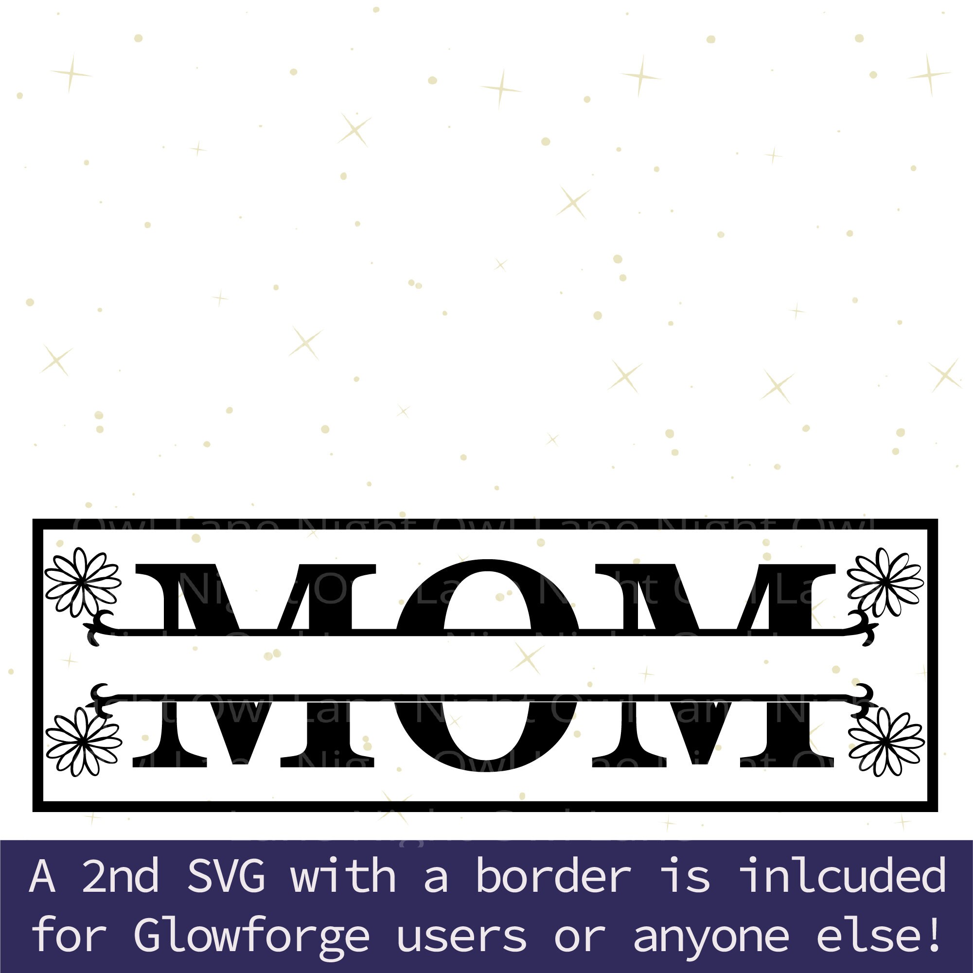 Mom Floral Split Monogram Svg Personalized Mom Svg Mom Svg | Etsy