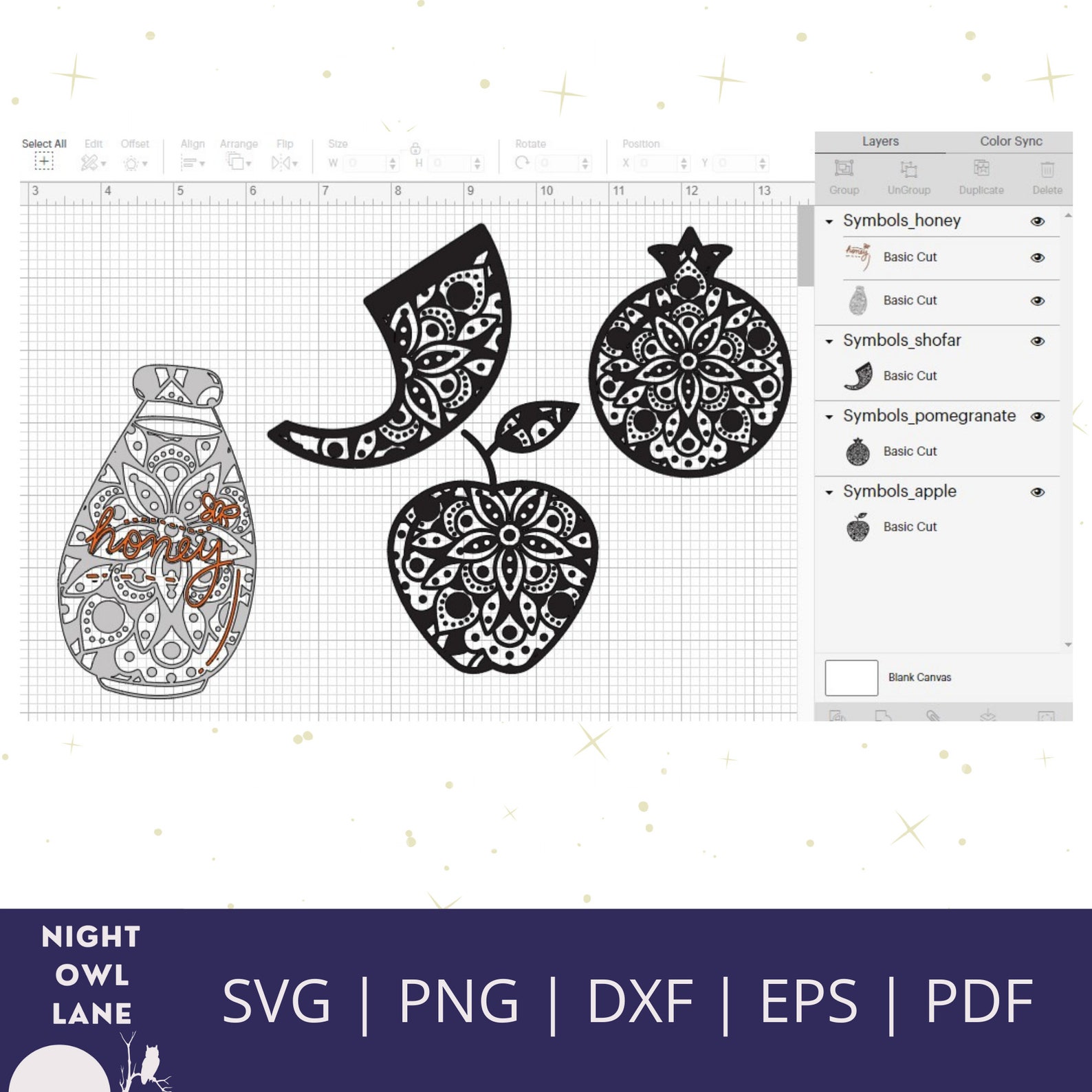 Rosh Hashana Mandala Svg Bundle Svg Files for Cricut - Etsy