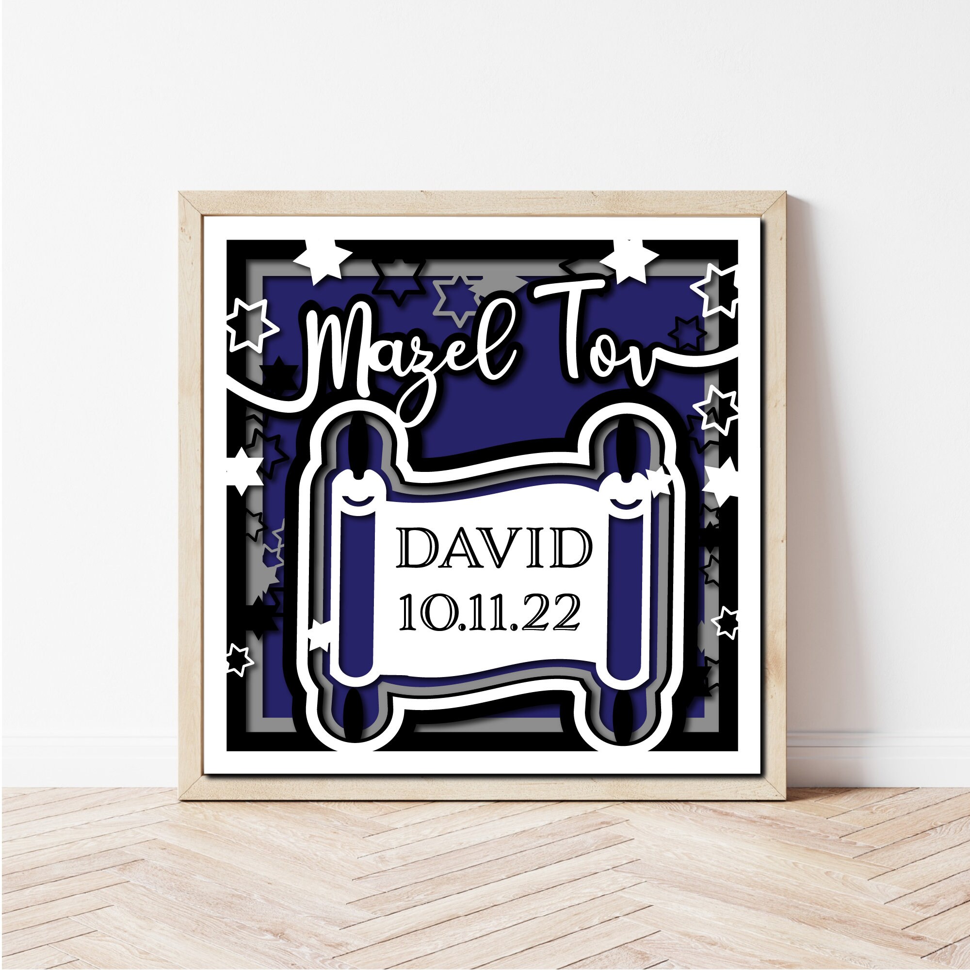 Bar Mitzvah Multi Layer Shadow Box Svg Bat Mitzvah Svg - Etsy