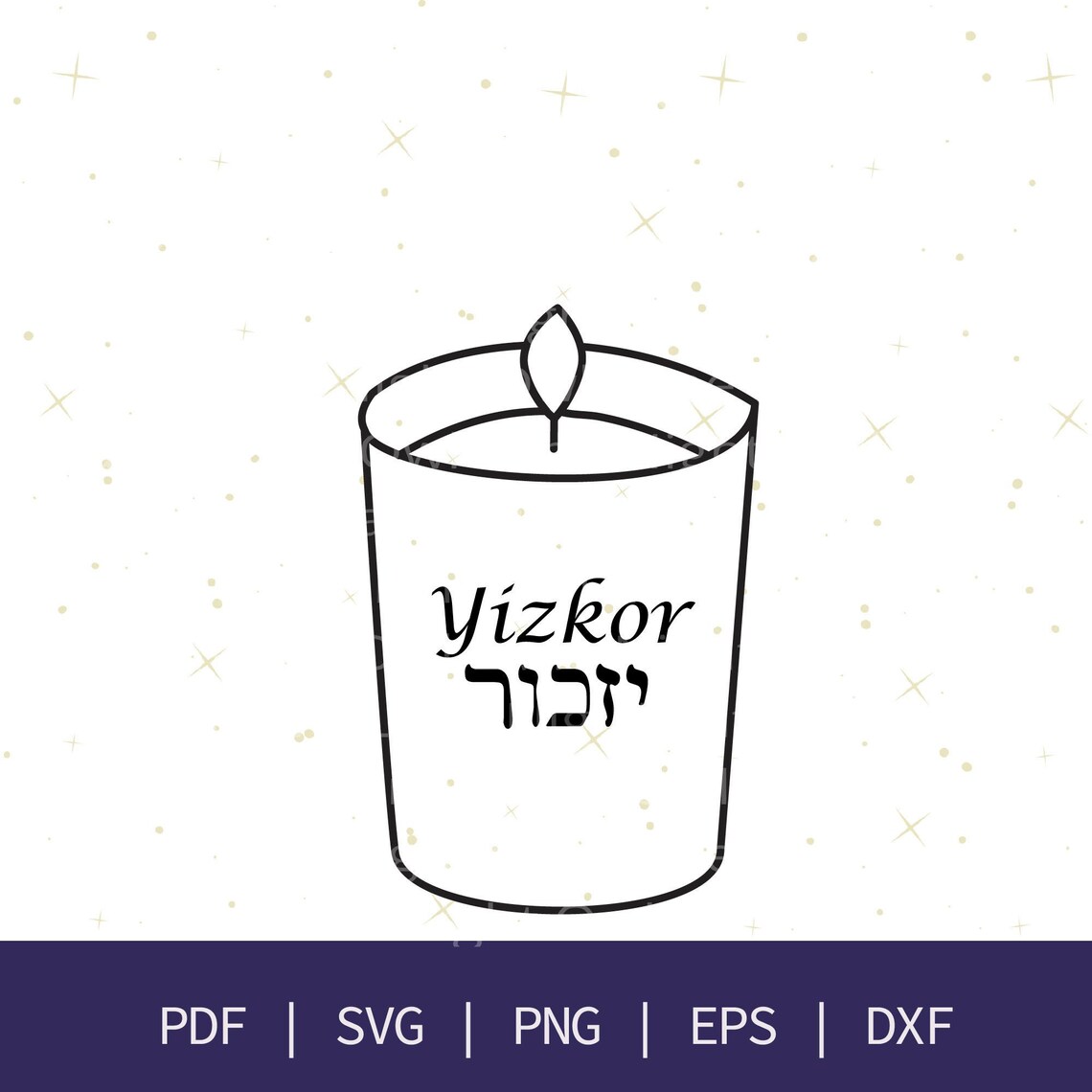Memorial Candle Svg Yahrzeit Candle Svg Yizkor Candle Svg | Etsy