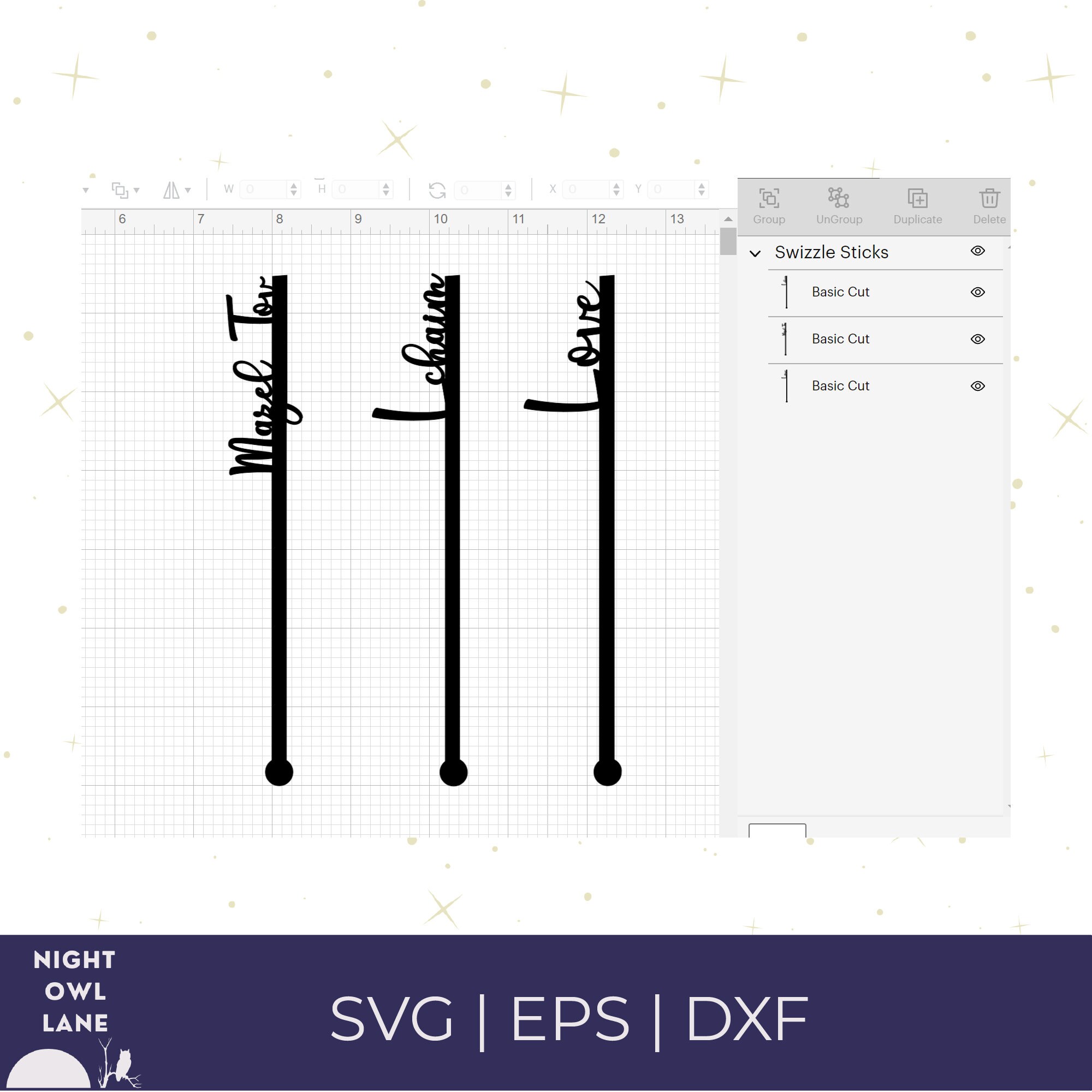 Swizzle Sticks Svg Drink Stirrers Svg Party Supplies Svg - Etsy