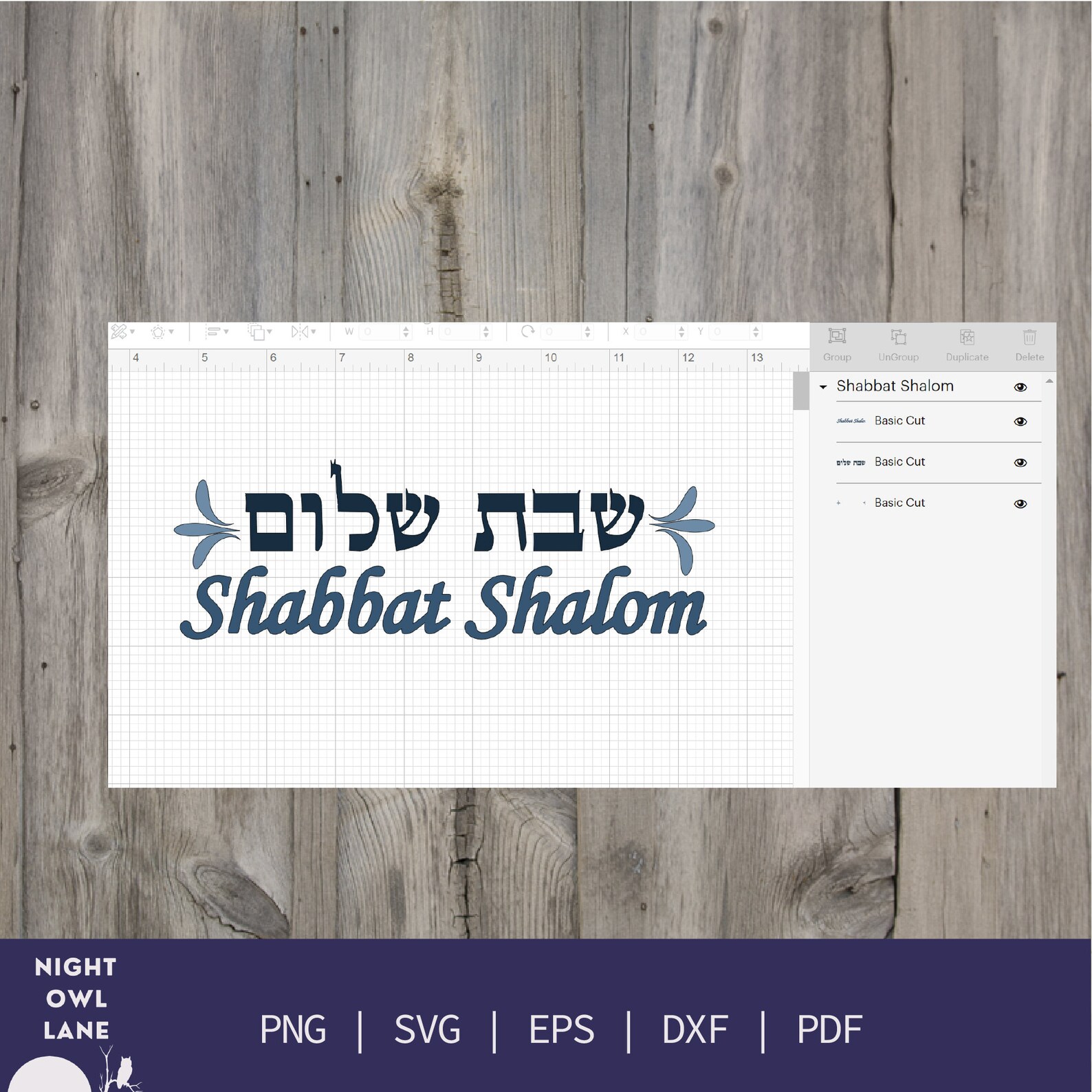 Shabbat Shalom Svg Hebrew Svg Svg Files for Jewish Gifts | Etsy