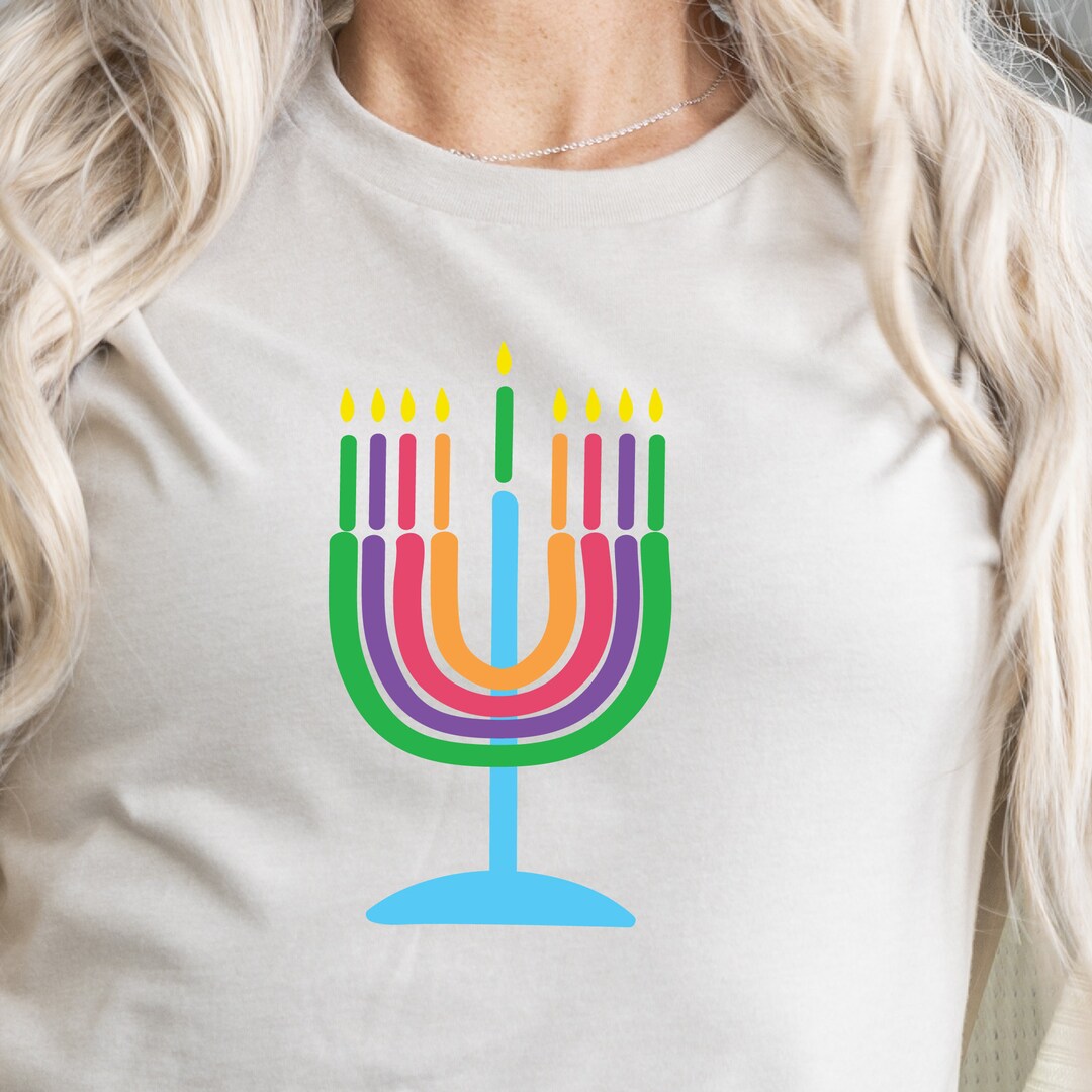 Rainbow Menorah Svg Lgbt Menorah Svg Pride Menorah Svg Lgbt Hanukkah ...
