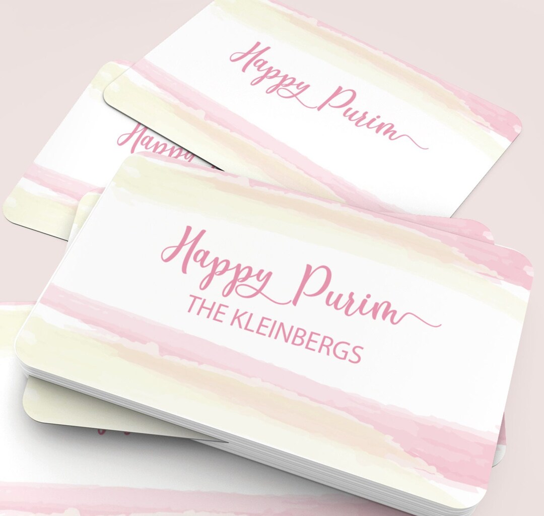 Watercolor Purim Labels Canva Template Personalized Printable - Etsy