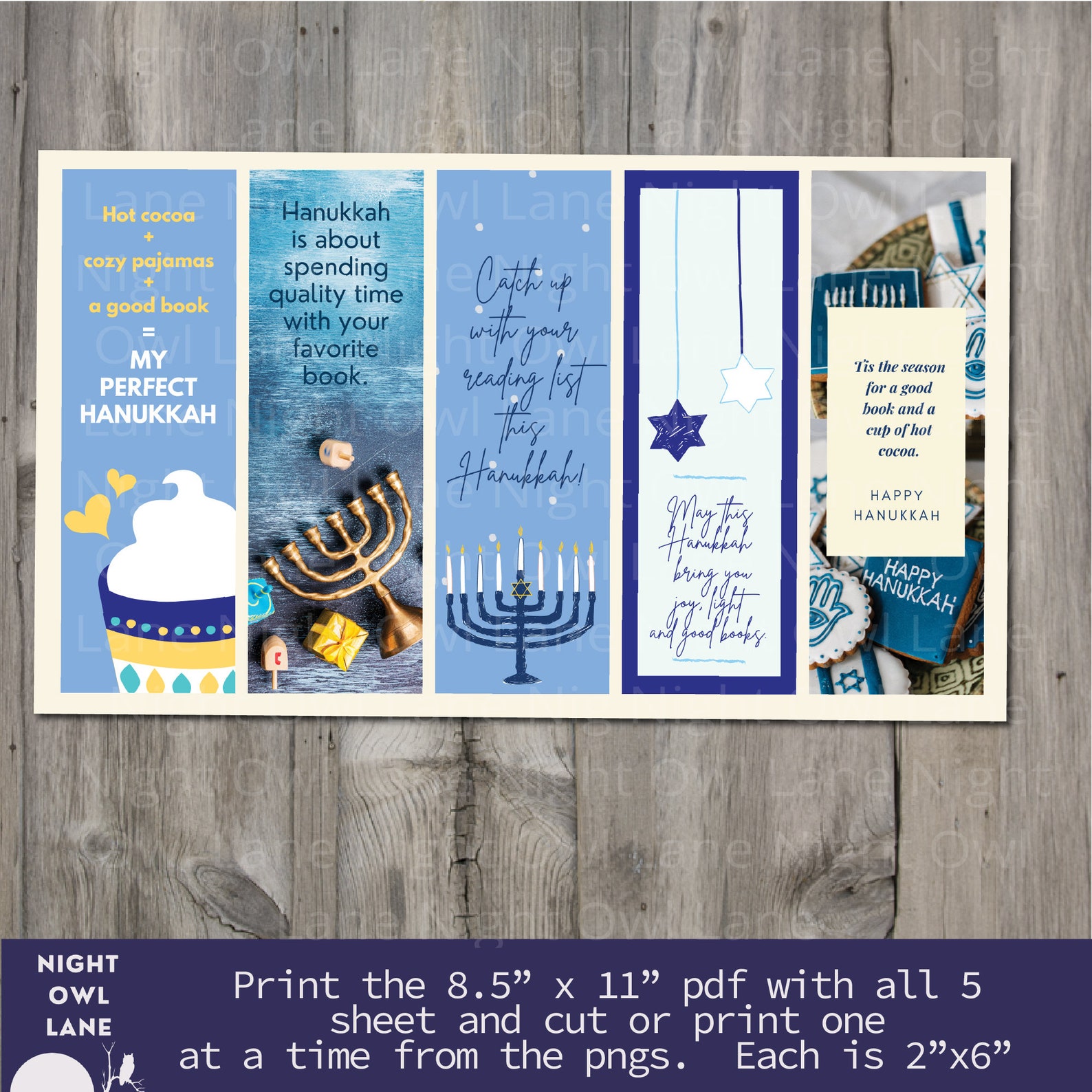 Printable Hanukkah Bookmarks Hanukkah Hanukkah Bookmarks | Etsy