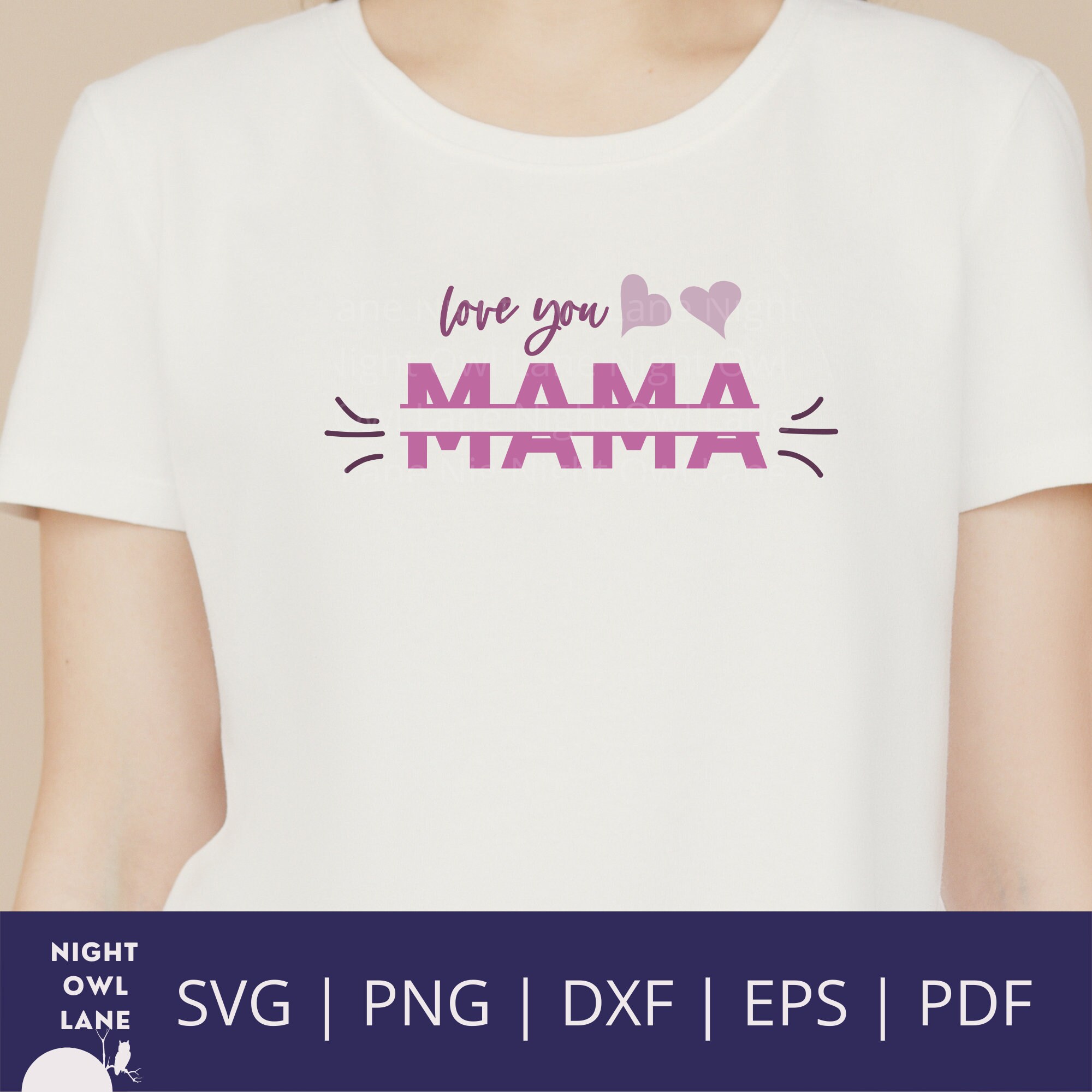 Mama Split Monogram With Hearts SVG Mama Split Monogram Svg - Etsy