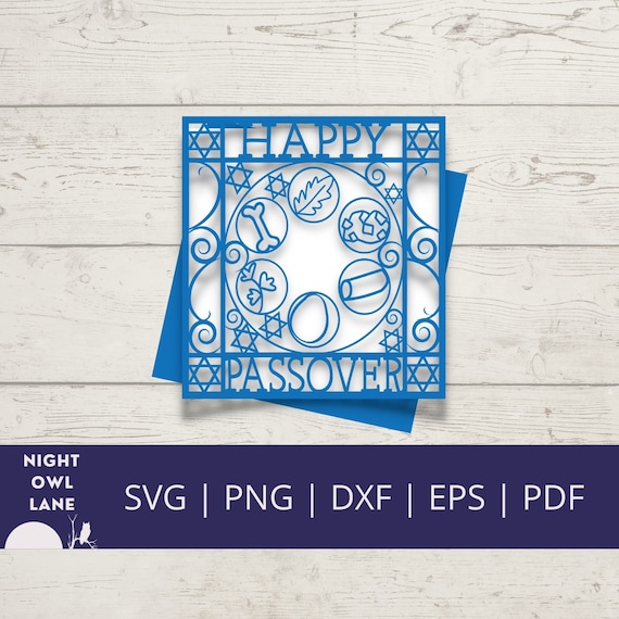 Passover Card SVG Printable Passover Card Papercut Svg for | Etsy