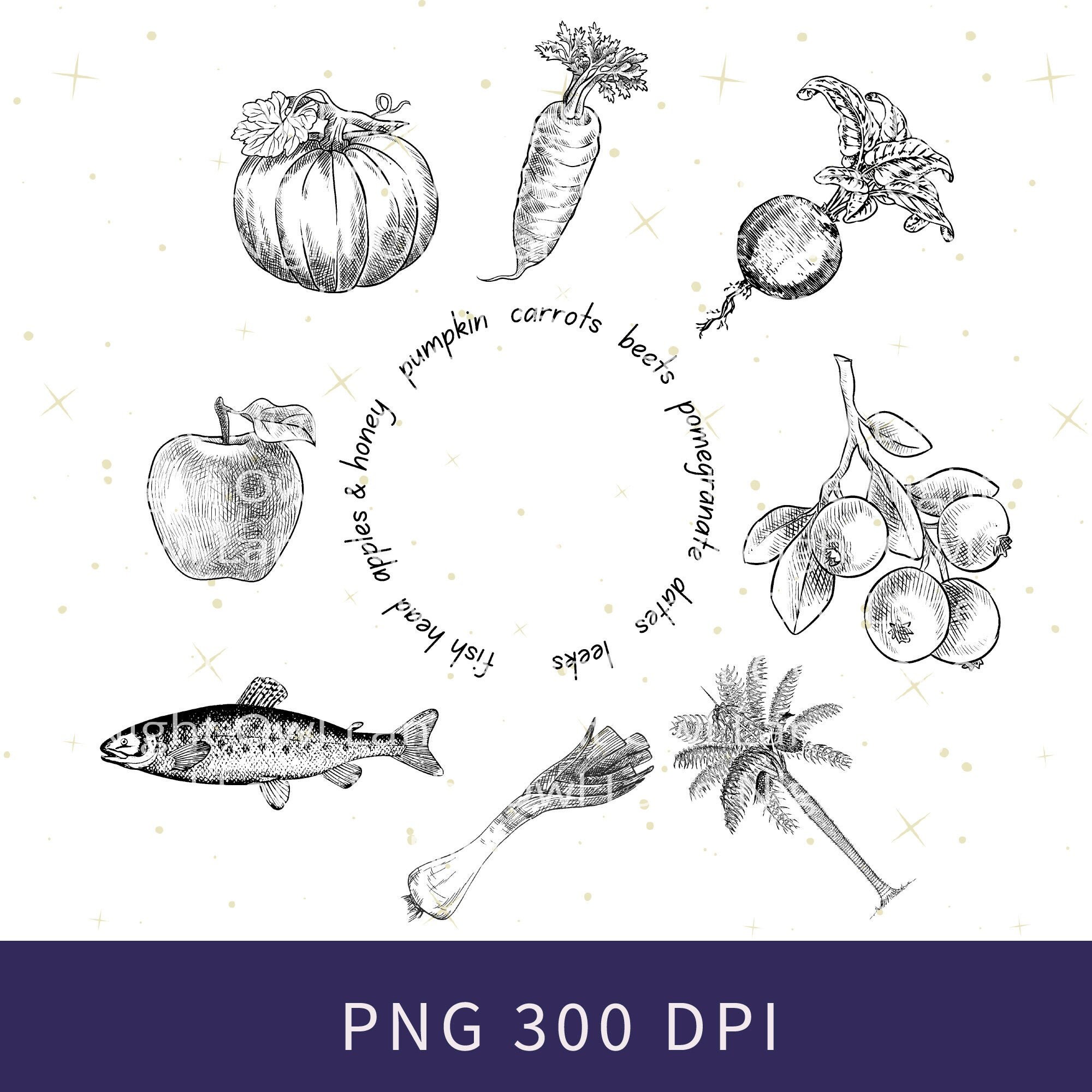 Rosh Hashanah Seder Teller png Rosh Hashana Simanim png - Etsy.de