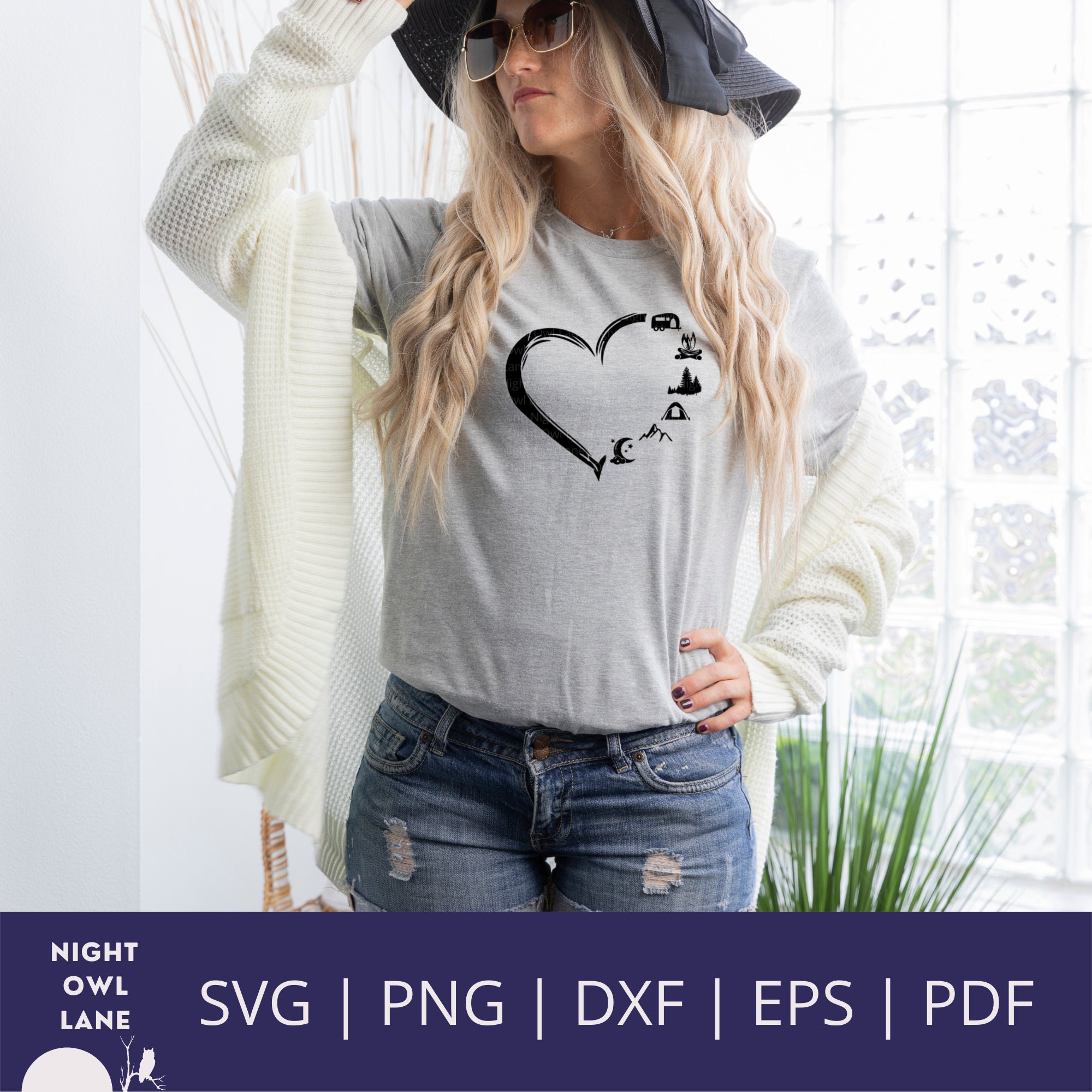 Camping Heart SVG Love to Camp Svg Mountains Svg - Etsy