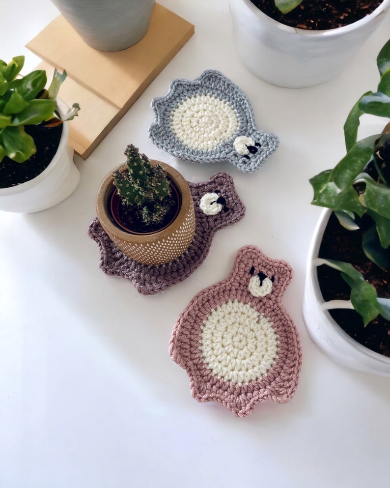 Simple Crochet Bear Coaster Pattern - Etsy