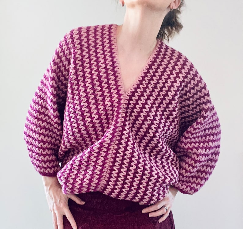 Crochet Zig Zag Wing Oversized Jumper Pattern - Etsy