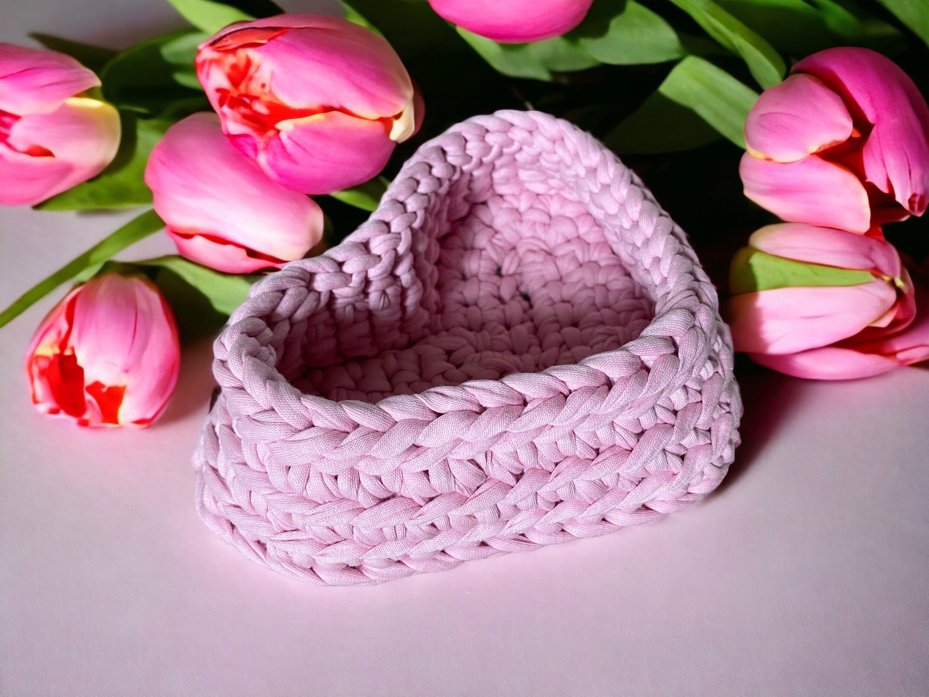 Simple Crochet Heart Trinket Dish / Basket Pattern - Etsy