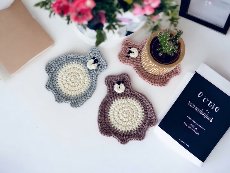Simple Crochet Bear Coaster Pattern - Etsy
