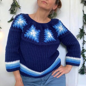 Alpine Mosaic Granny Square Sweater Pattern - Etsy
