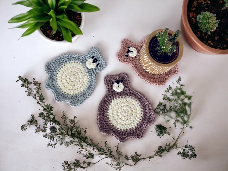 Simple Crochet Bear Coaster Pattern - Etsy
