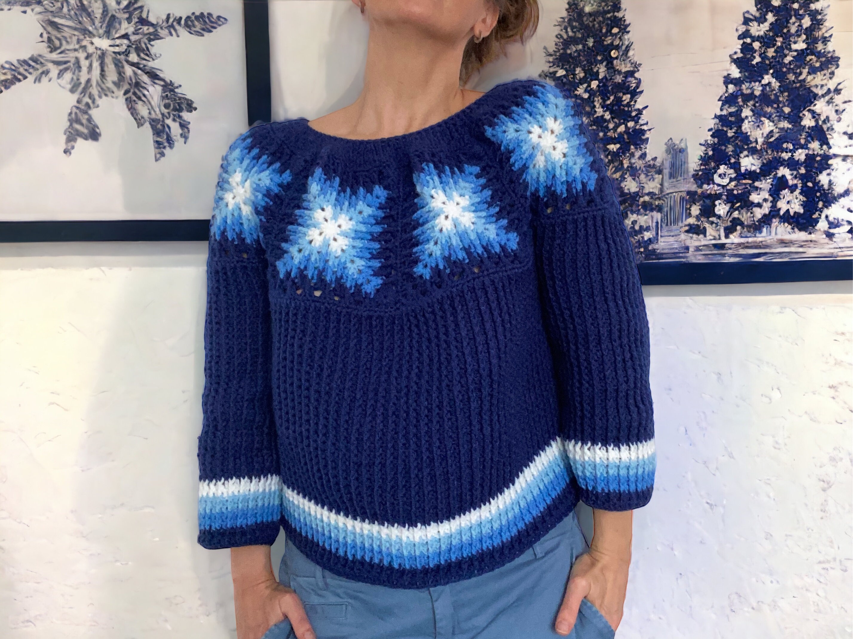 Alpine Mosaic Granny Square Sweater Pattern - Etsy