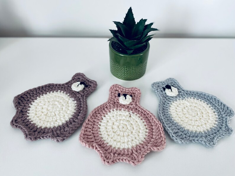 Simple Crochet Bear Coaster Pattern - Etsy