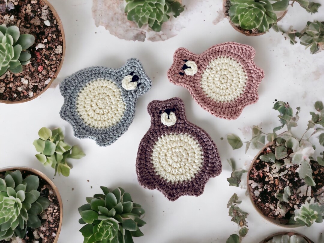 Simple Crochet Bear Coaster Pattern - Etsy