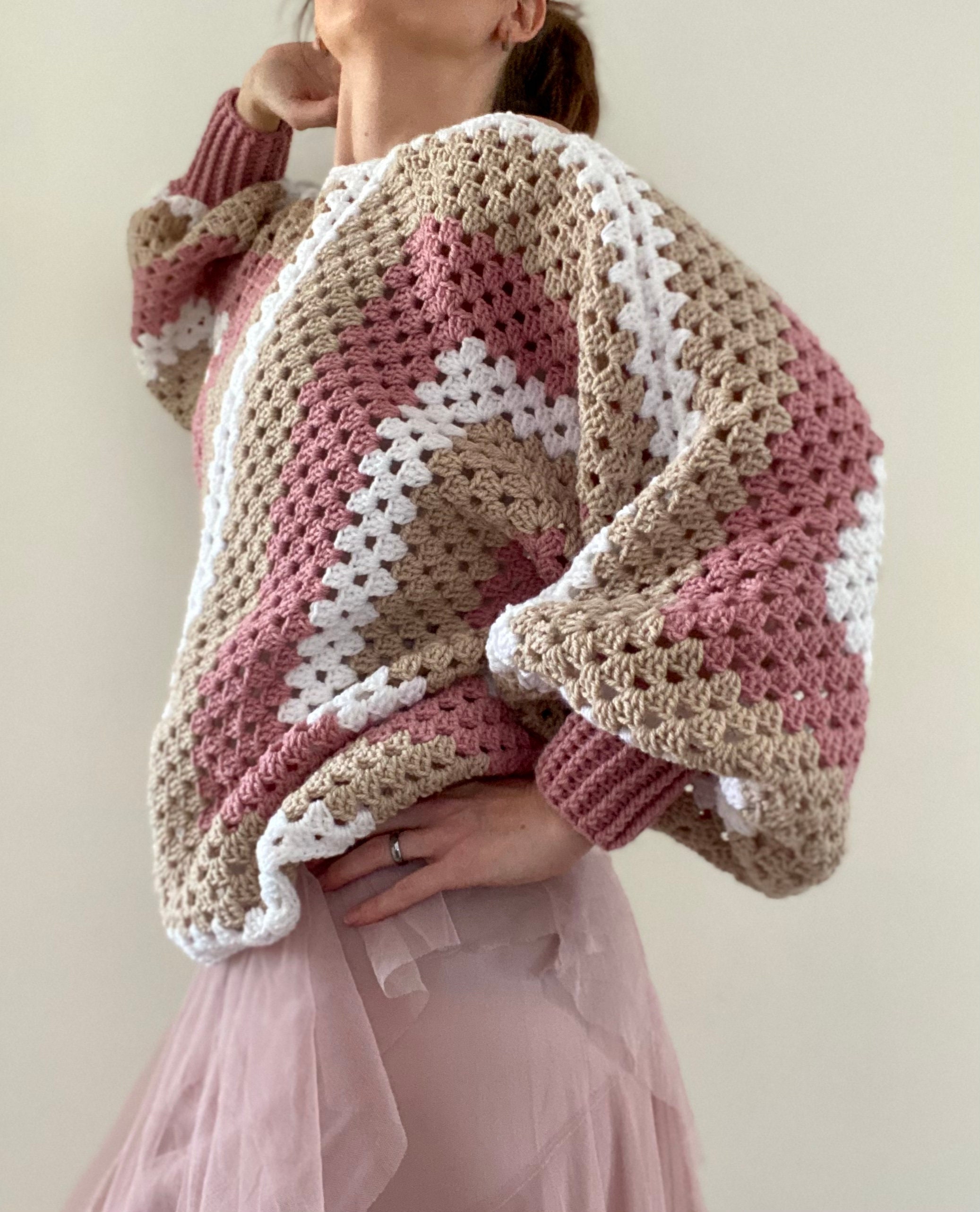 Oversized Boho Hexagon Jumper Pattern / Sweater. - Etsy