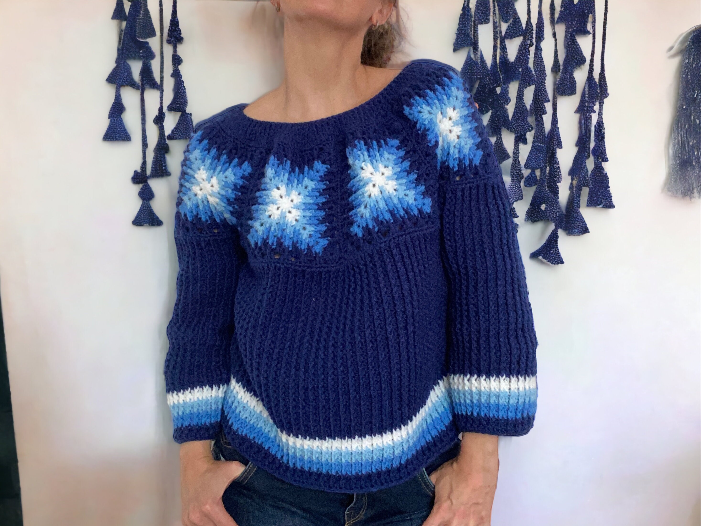 Alpine Mosaic Granny Square Sweater Pattern - Etsy