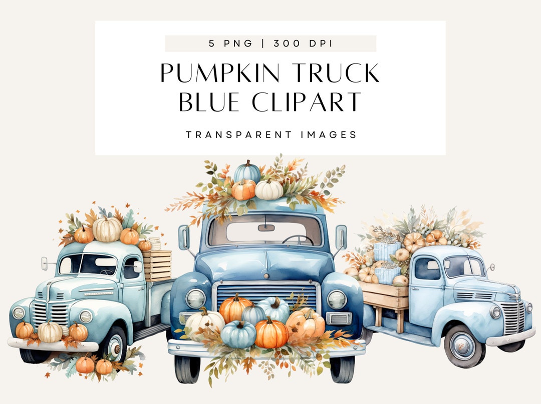 Blue Truck With Pumpkins Clipart, Little Pumpkin Baby Shower Invite ...