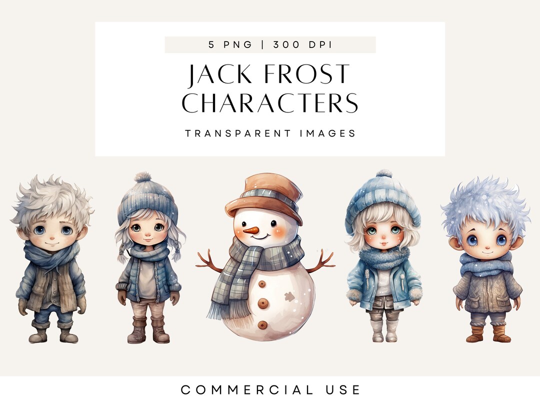 Jack Frost Clipart, Cute Christmas Characters Clipart, Snowman ...