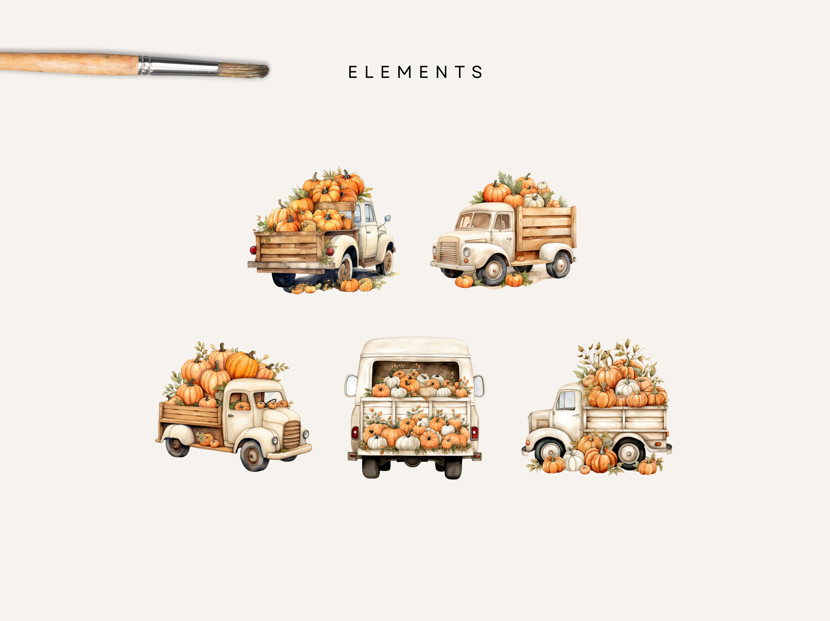 Fall Truck Clipart Pumpkin Clipart Autumn Harvest Clipart - Etsy