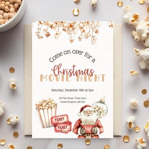 Christmas Movie Night Clipart, Cozy Home Cinema Interior, Cute ...