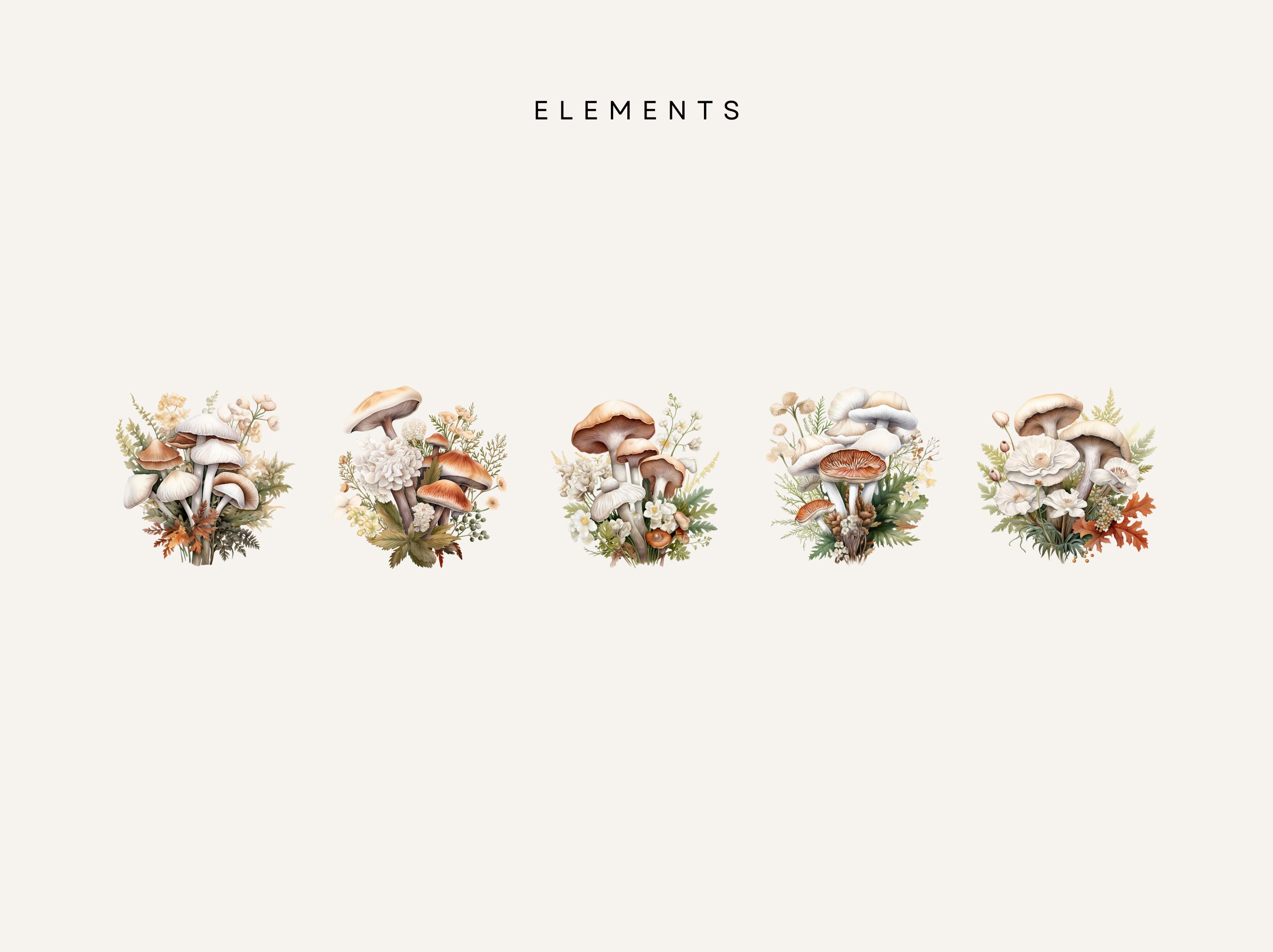 Mushroom Bouquet Clipart, Floral Arrangement, Magic Mushrooms Clip Art ...