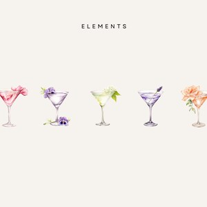 Signature Cocktail Clipart, Spring Martinis, Garden Party Clip Art ...