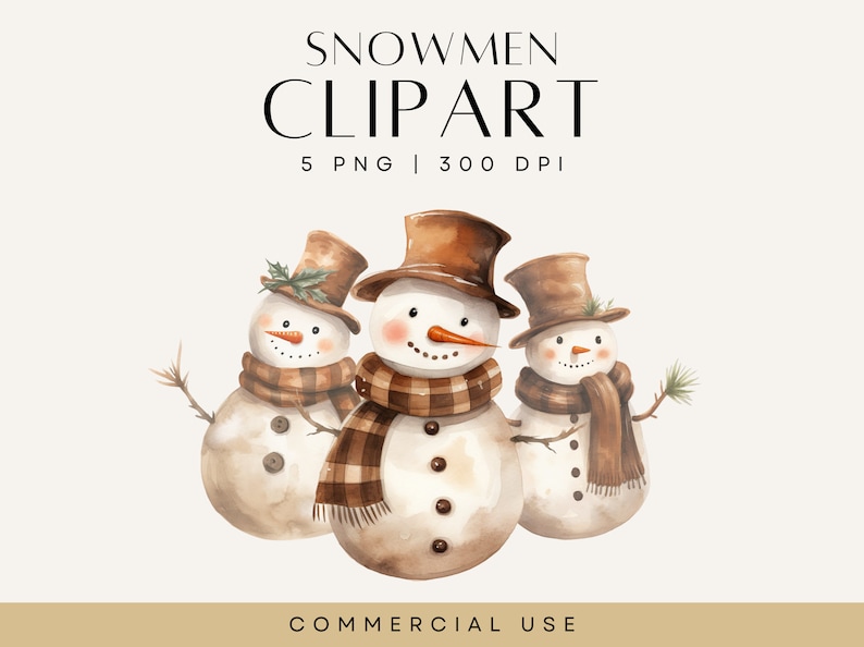 Snowmen Clipart Snowman Family Clip Art Christmas - Etsy