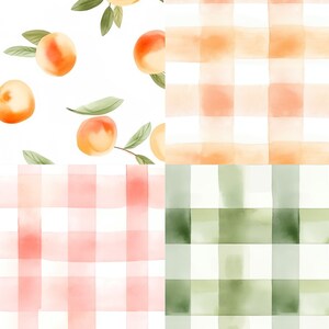 Peach Watercolor Clipart, Peach Floral Greenery, Watercolor Peaches ...