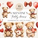 Valentine's Bear Clipart, Red Heart Balloons, Teddy Bears, Love Letter ...