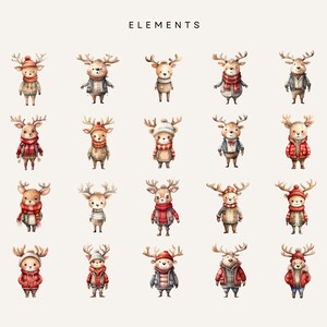 Cute Christmas Characters Clipart, Christmas Baby Reindeer Clip Art ...