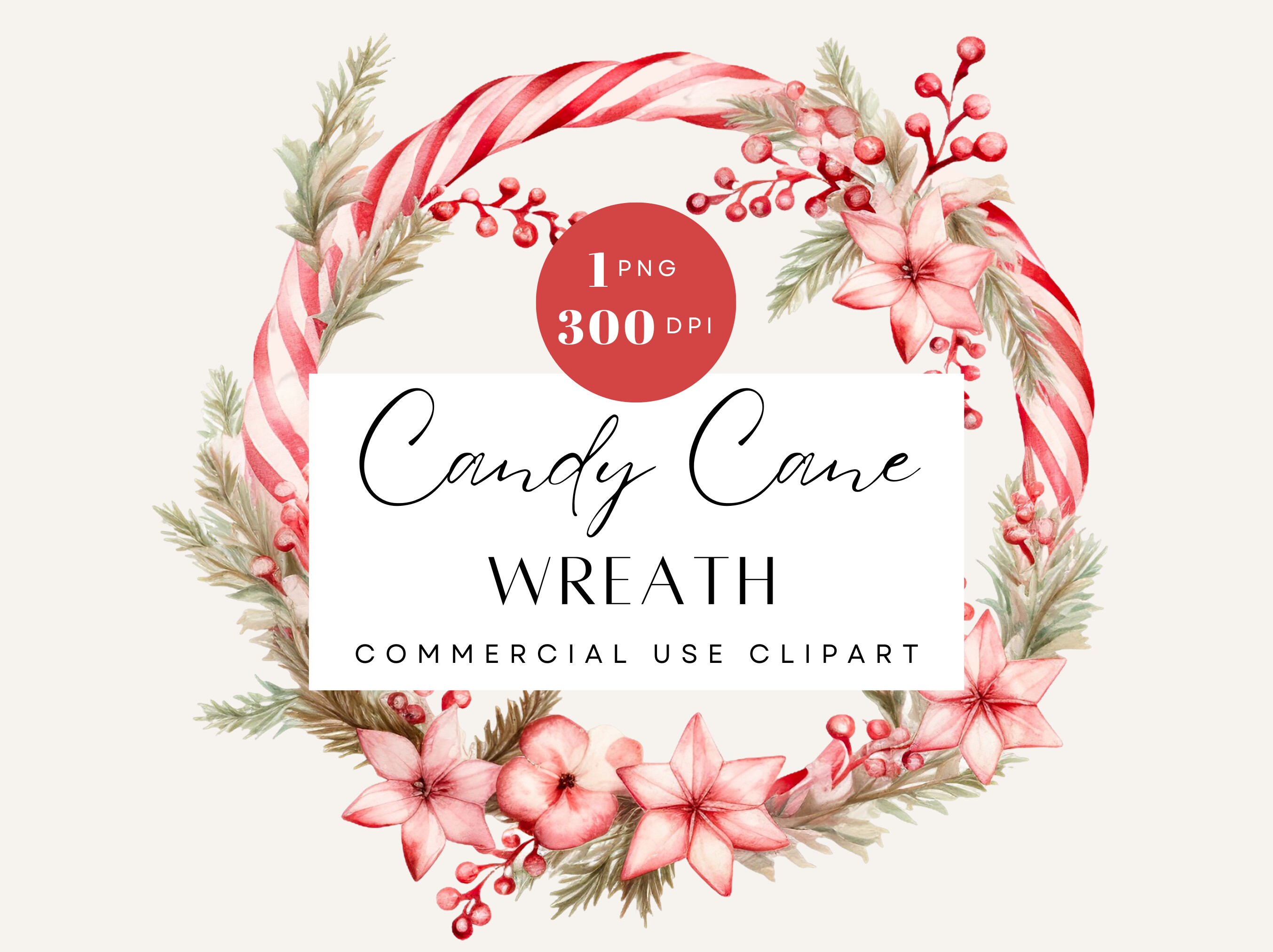 Candy Cane Clipart, Christmas Wreath, Floral Wreaths Clip Art, Pink ...